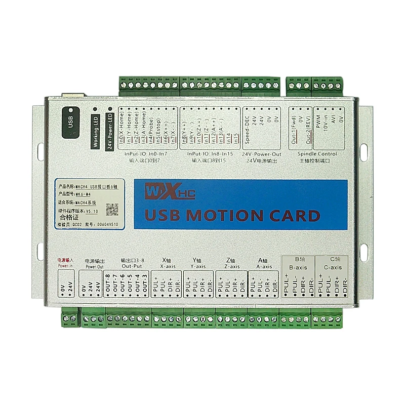 Original XHC MK6 6axis CNC Mach4 USB Motion Control Card Breakout Board ...
