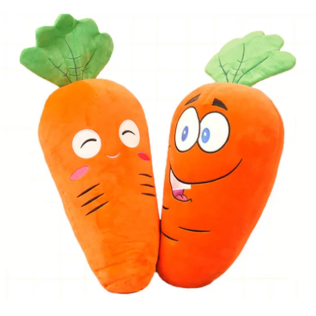 Fancytrader Stuffed Vegetables Carrot Plush Toy Big Soft Amime Smilling ...