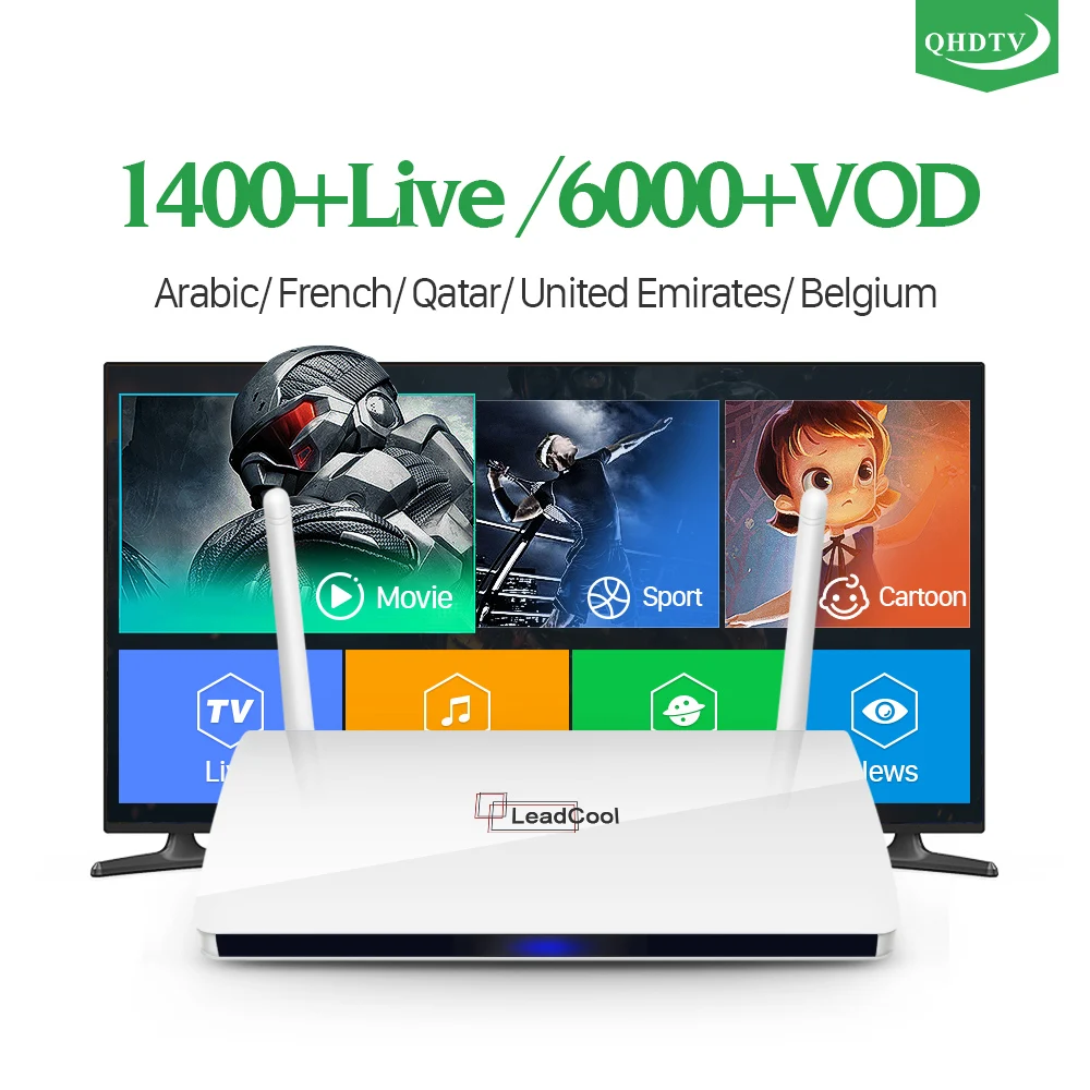 Leadcool IPTV France Android Arabic Box TV Receiver Rk3229 Quad Core ...