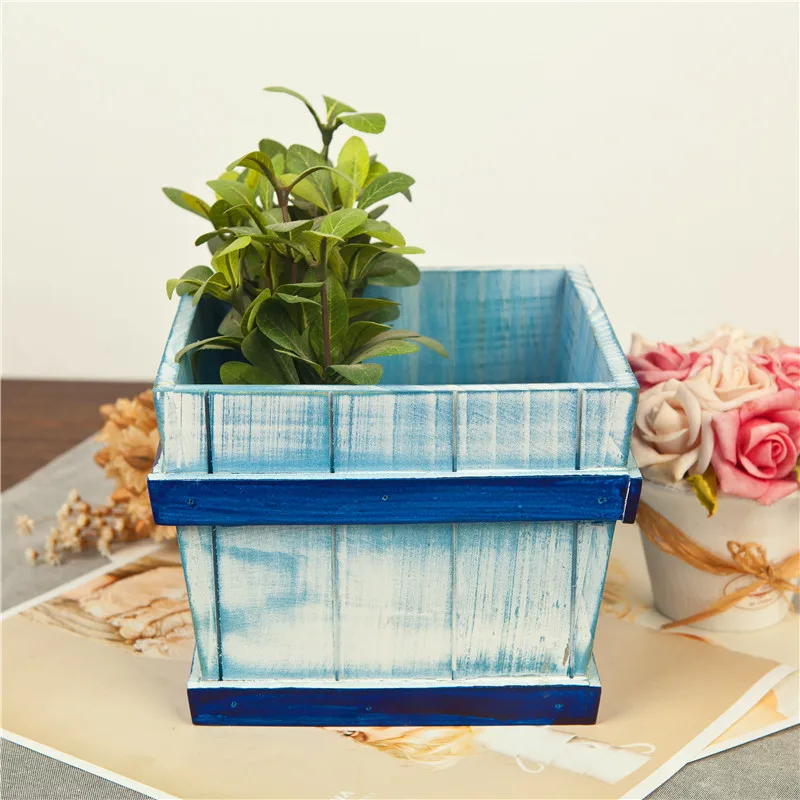 Wooden Cover Basket box Plant Pots For Home Decoration Garden Plant ...