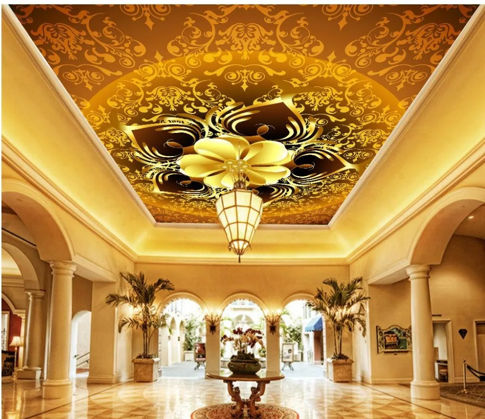 Custom 3d mural wallpaper European style ceilings papel parede mural ...