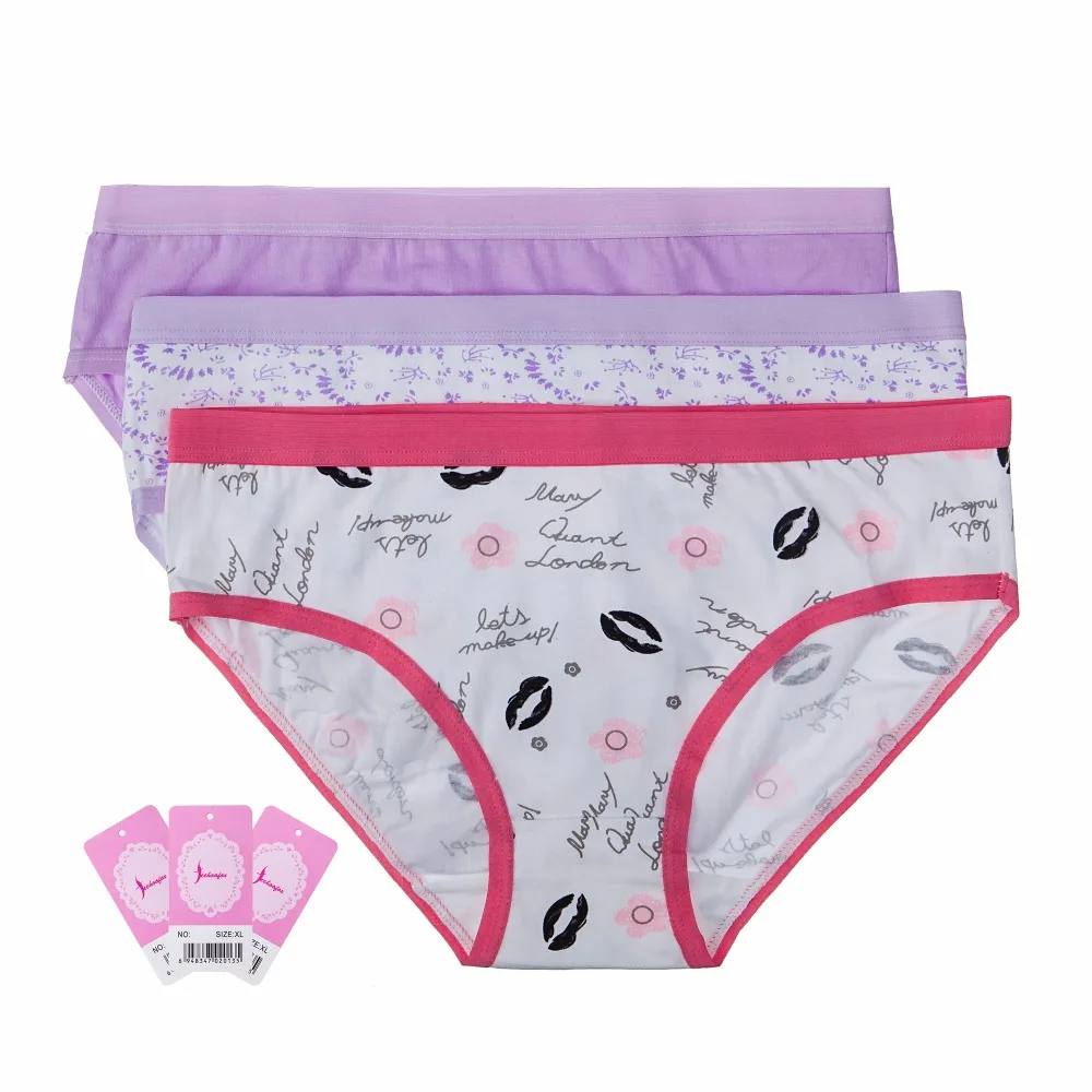 Feehoofox 3 Pieces Lot Women Underwear Cotton Panties Plus Size M 3xl