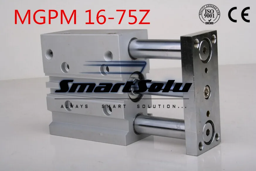 Free Shipping MGPM16 75Z bore 16mm stroke 75mm double acting compact guide cylinder pneumatic ...