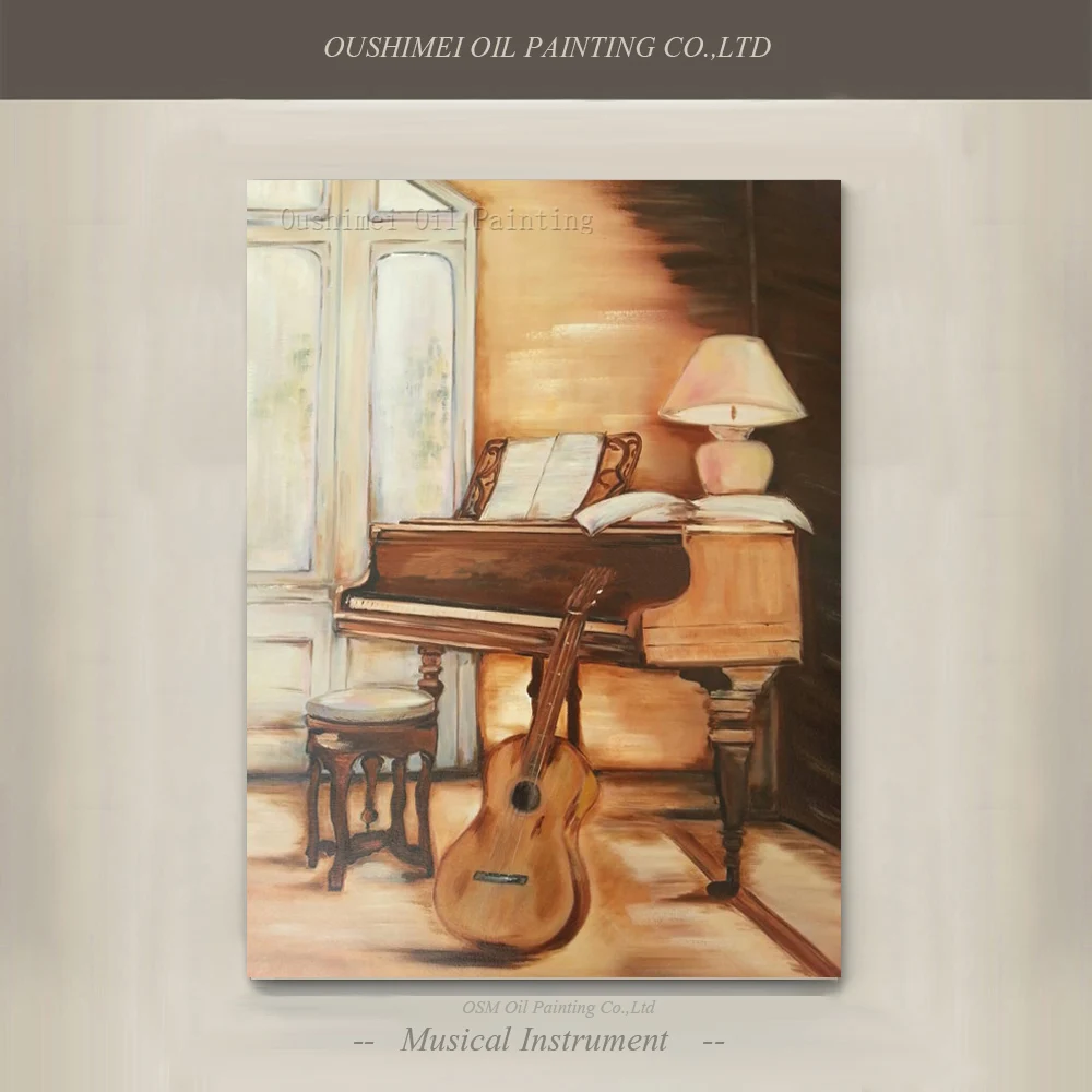 High Skills Artist Hand-painted Musical Instrument Oil Painting On ...