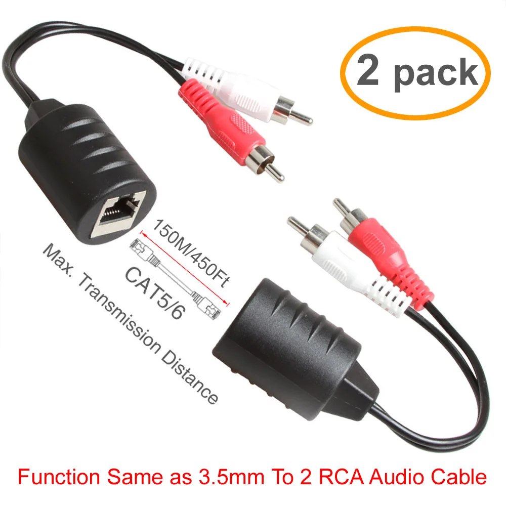 Relper-lineso 150m 2 Rca To 2 Rca Extender Stereo X2 Rca Male To 8p8c ...