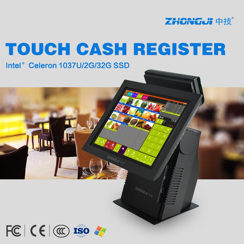 ZHONGJI 15 Zoll Touchscreen POS TERMINAL KASSENSYSTEM Epos maschine POS ...
