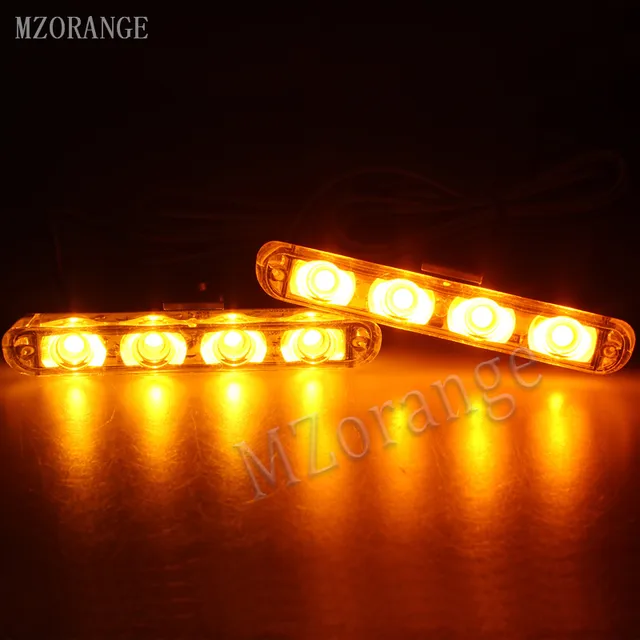2×4 Led Strobe Warning Police Light Automobiles 12V Car Truck Flashing ...
