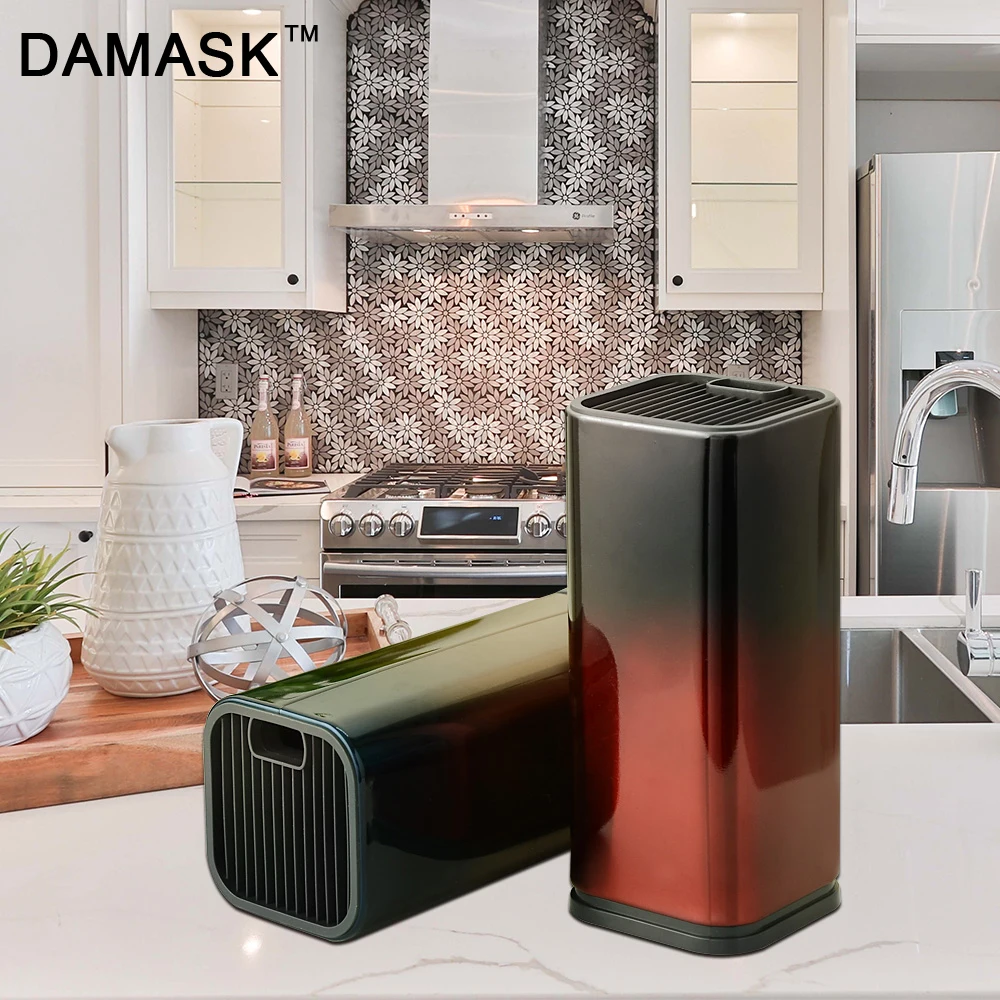 다 마스크 주방 나이프 블록 스테인레스 스틸 나이프 홀더 다용도 스토리지 스탠드 나이프 And 가위 주방 용품블록 And 롤 가방