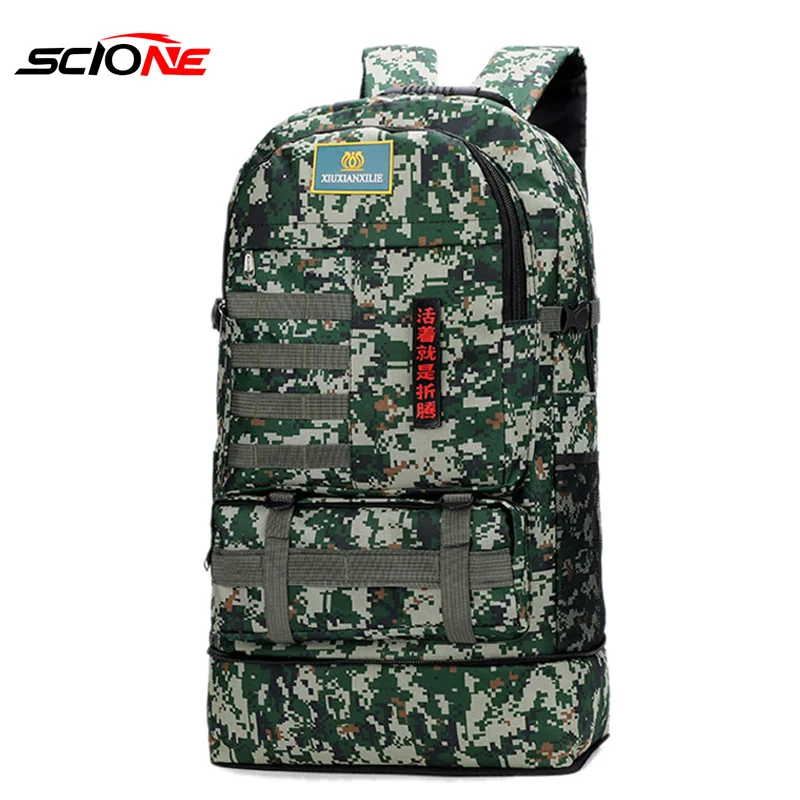 70L Waterproof Mountaineering Backpack Climbing Hiking Military ...