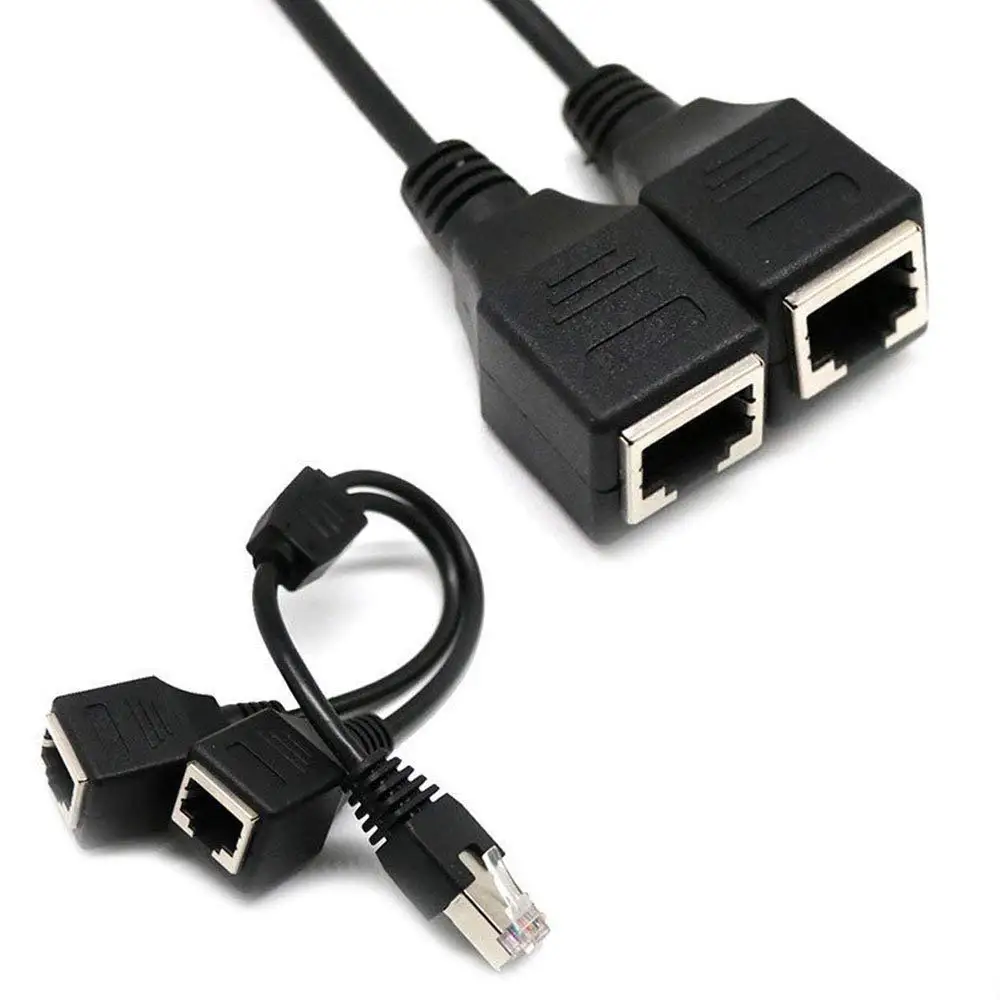 LBSC RJ45 Network Splitter Adapter Cable, RJ45 1 Male to 2 Female ...