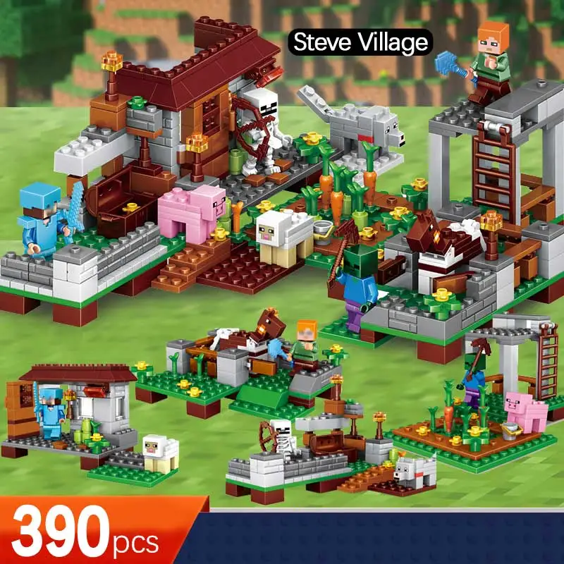 Block building Minecrafte Steve Village With model Blocks Compatible ...