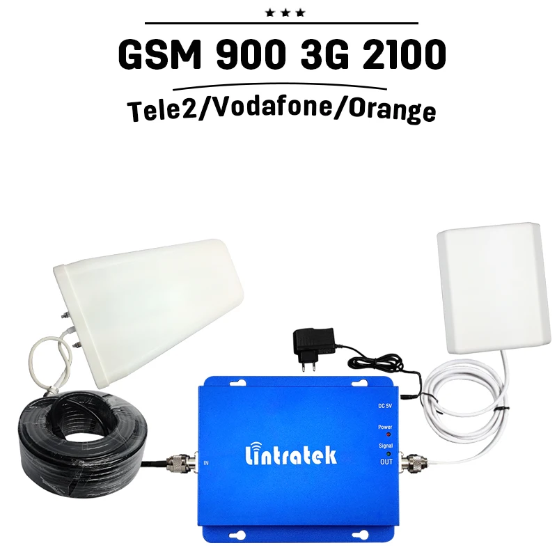 GSM 900 3G WCDMA 2100 Dual Band Cellular Mobile Phone Repeater GSM ...