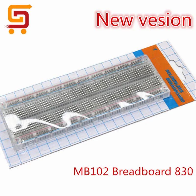 Placa de pruebas transparente MB102, Protoboard sin soldadura de 830 ...