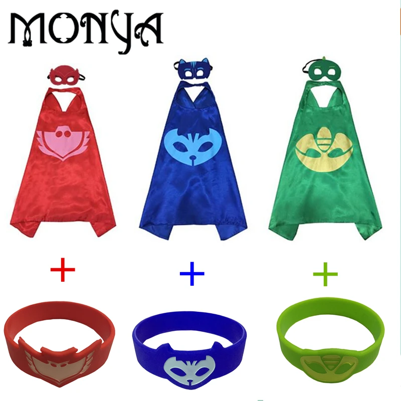 Купить плащ маски catboy гекко owlette пластик браслет Кейп маски ...