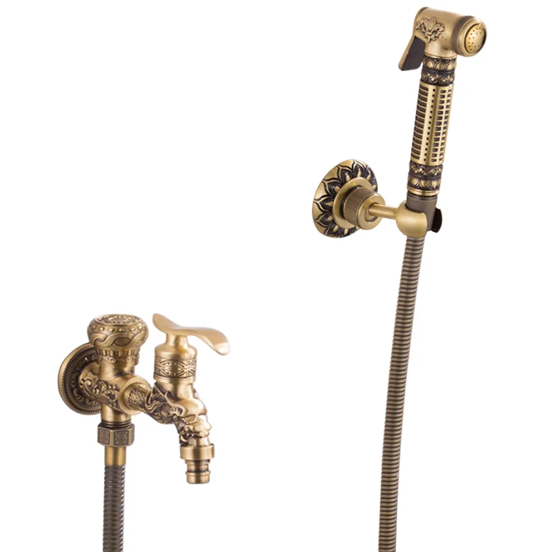 Antique Bidet Faucets Double Tap Toilet Washing Machine Faucet Spray ...
