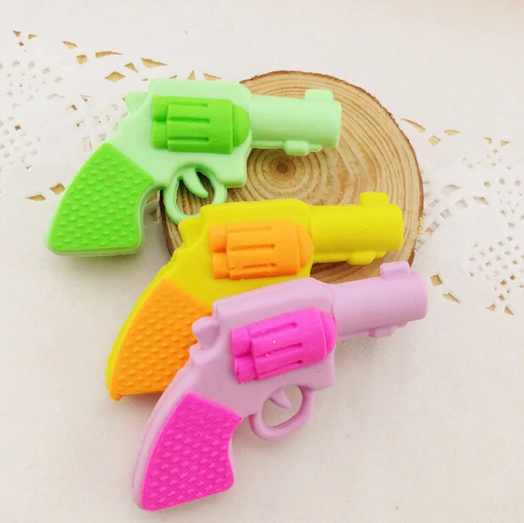 1 Pcs Creative Removable Lovely Gun Eraser /cartoon Rubber Students ...
