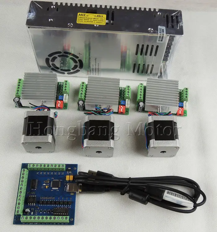 mach3 CNC USB 3 Axis Kit, 3pcs TB6600 stepper driver+ mach3 USB stepper ...