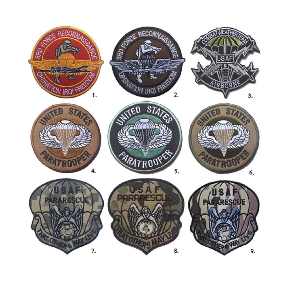 3d Embroidery Patches United States Paratrooper/usaf Patches American ...