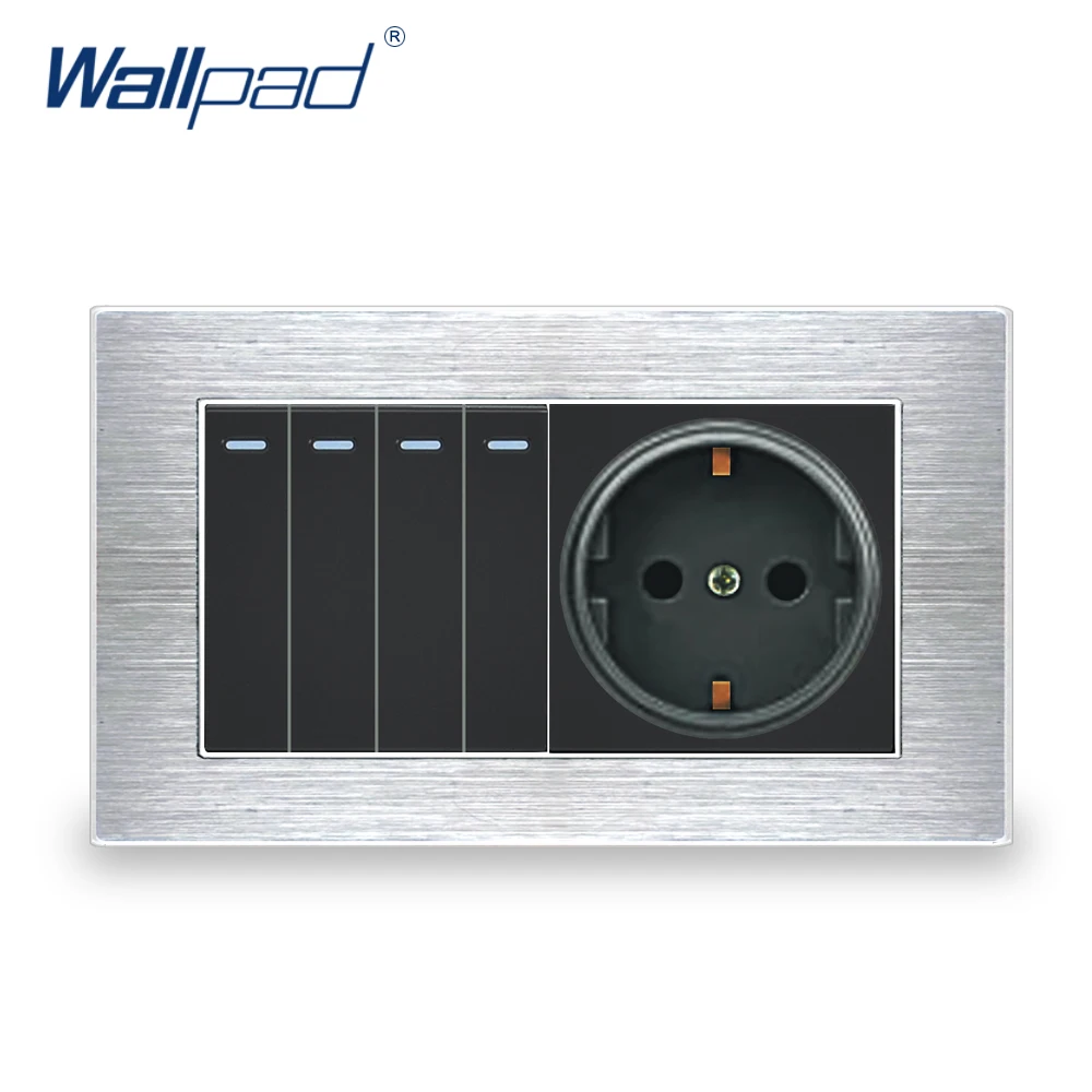 Aliexpress.com : Buy 4 Gang 2 Way EU Socket German Standard Wallpad ...