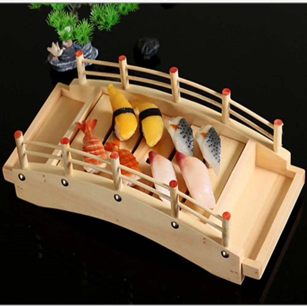 Wooden Sashimi Platter 1pc White Wood Sushi Bridge Sushi Dish Korean