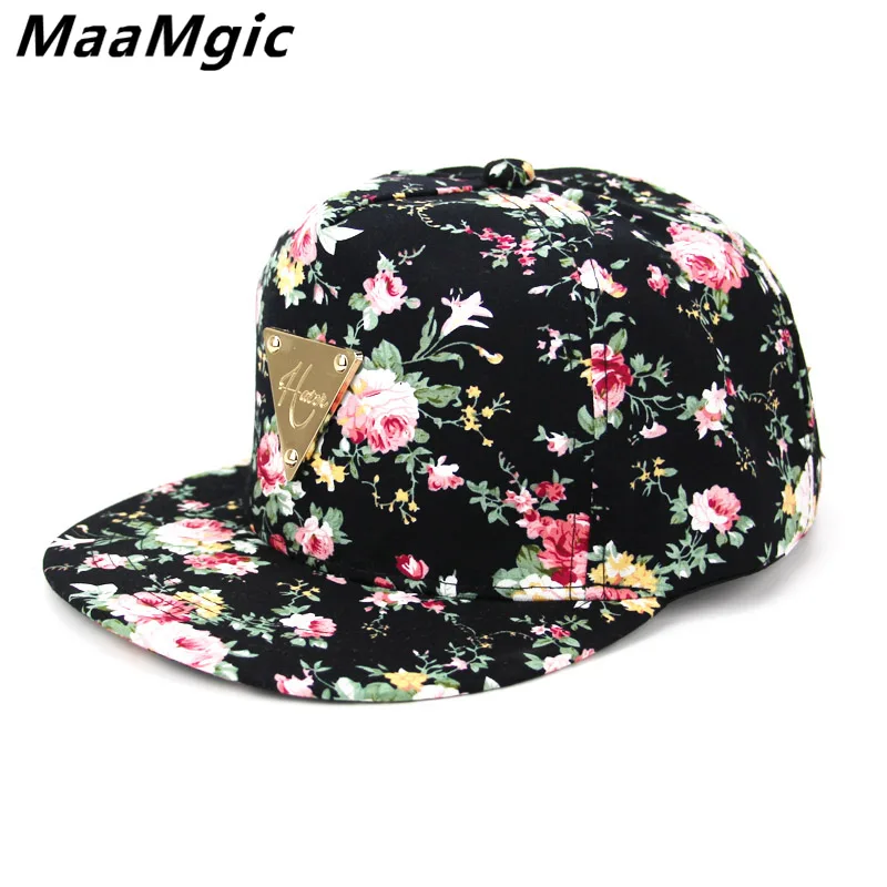Fashion Floral Brand Hip Hop Hats Men Women Baseball Caps Snapback ...