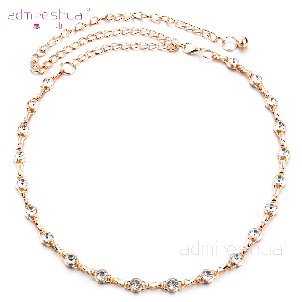 Luxury Rhinestone Chain Belt For Women Gold Plated Designer Belts ...