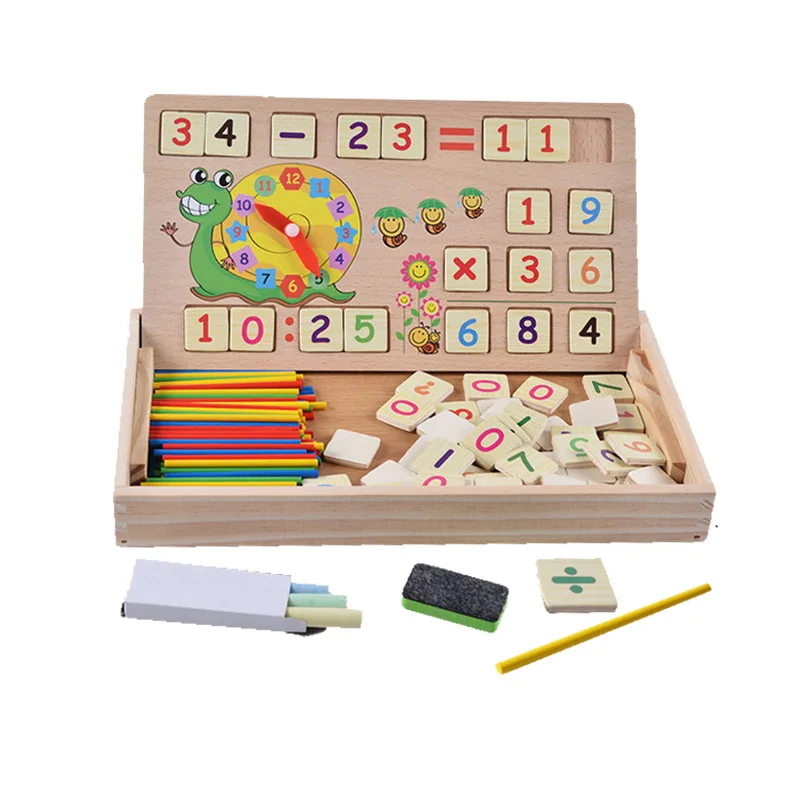 Multi function Learning Box Counting Bar Early Teaching Aids Wooden ...