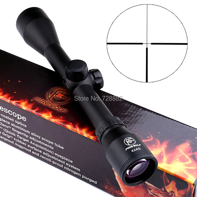 Riflescope 4X40 Green Glass Reticle Sight Optics Scope Tactical Hunting ...