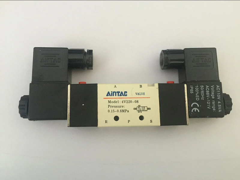 4v220-08 Airtac Air Pneumatic Solenoid Valve 5 Way 2 Position 1/4 ...