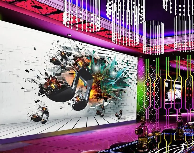Free shipping Modern wall 3d murals wallpaper , HD 3D music notation 3D ...
