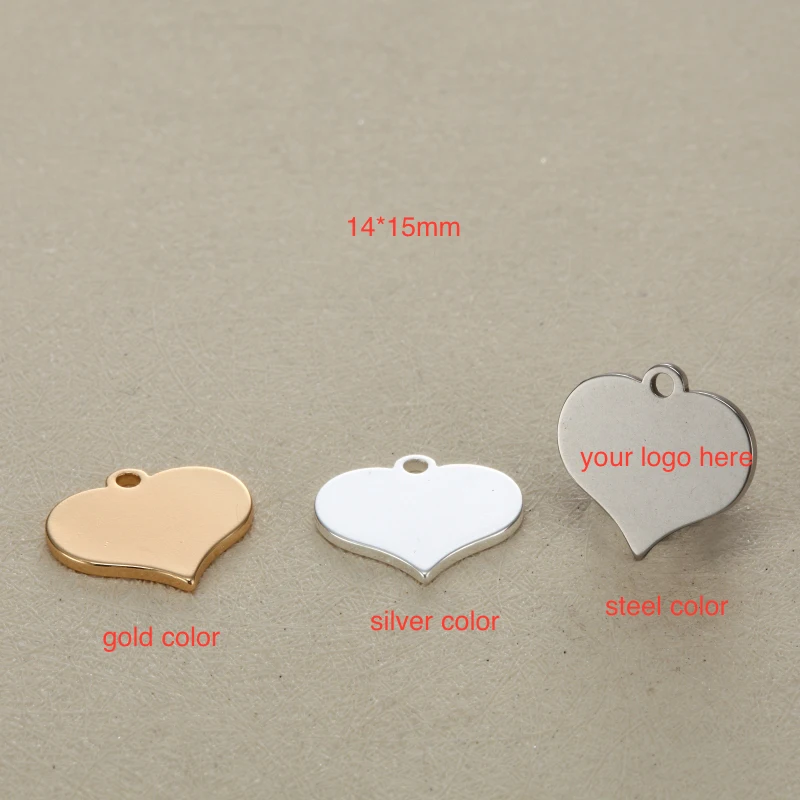50pcs-14-15mm-High-Quality-Stainless-Steel-Custom-Charm-Metal-Charms ...