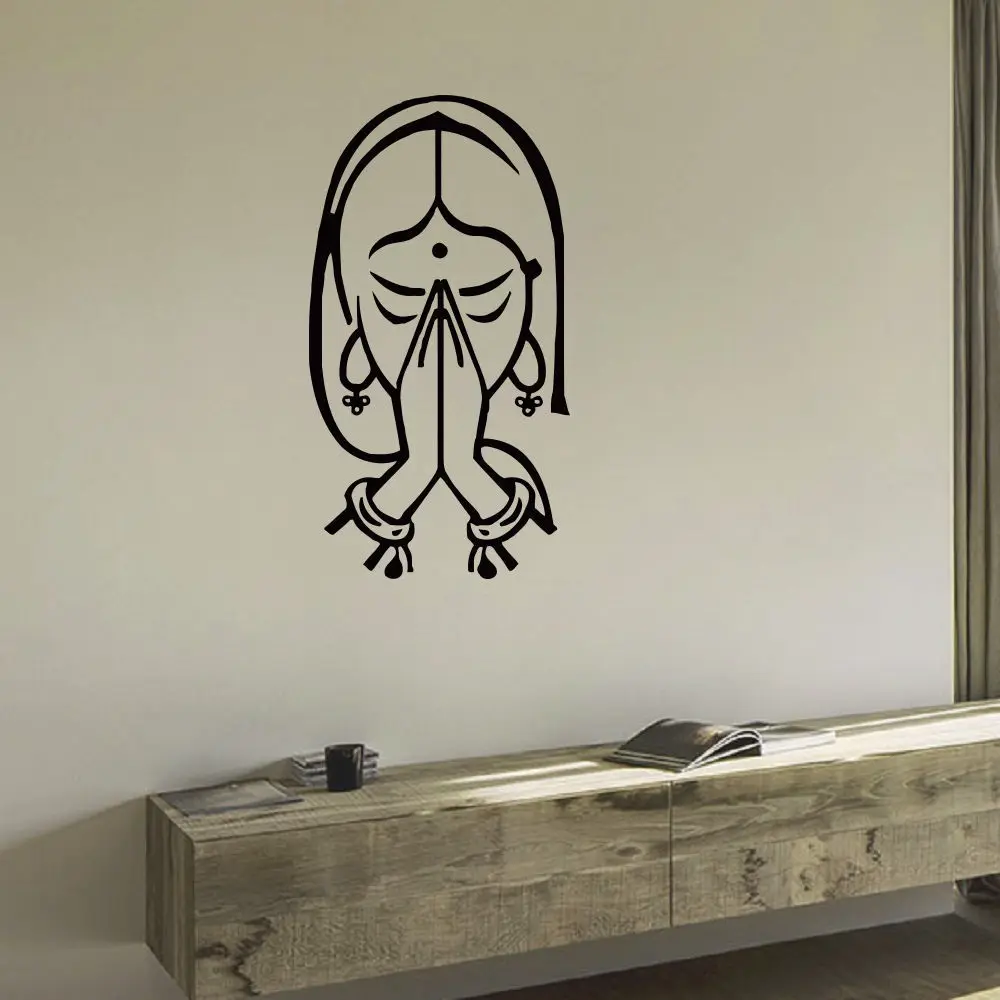Namaste Indian Yoga Namaste Design Murals Vinyl Art Vinyl Mural Design ...