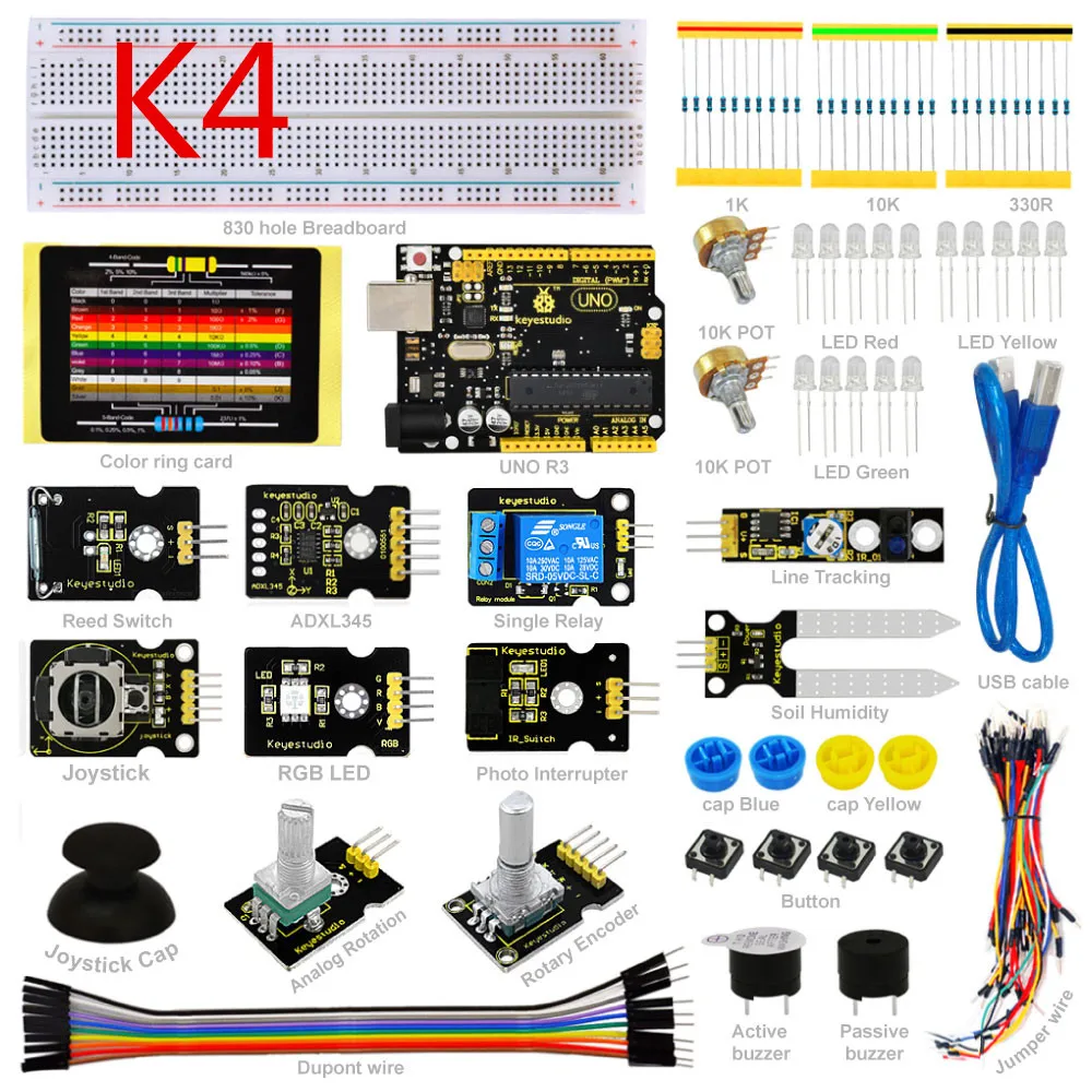 Keyestudio Sensor Starter Kit- K1-K2-K3 -K4 For Arduino Education ...