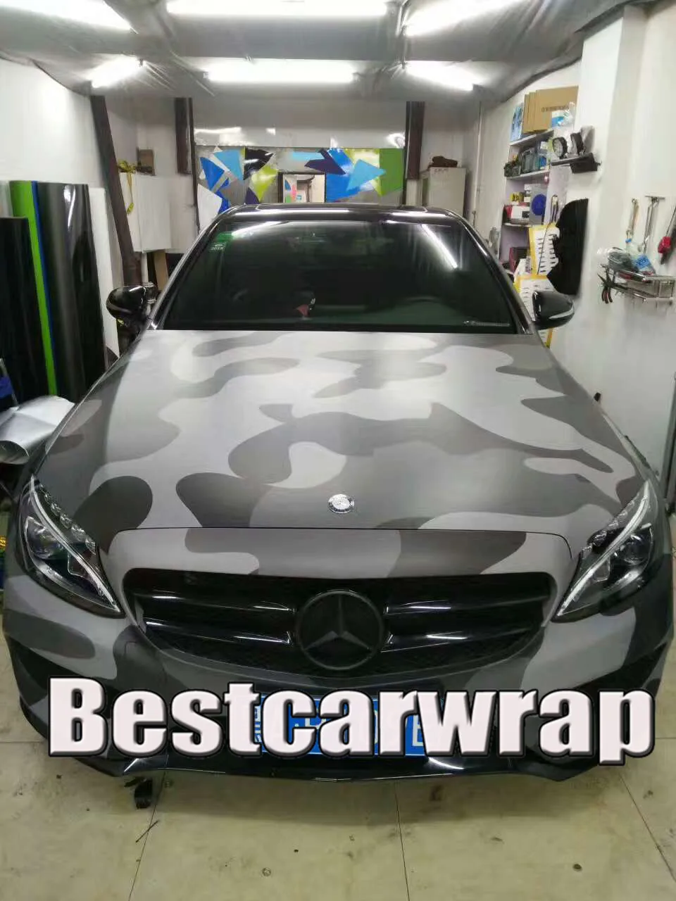 Black Gray Large Spots Camouflage VINYL Car Wrap Film Wrapping Foil