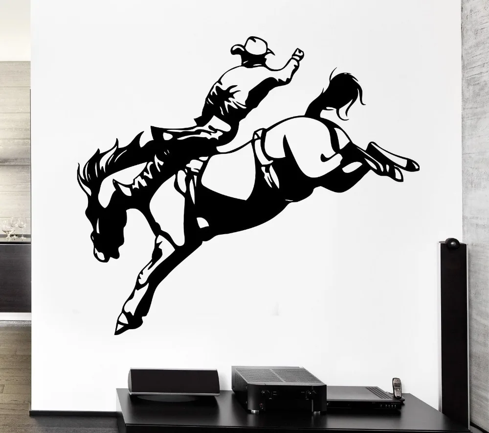 Cowboy Sticker Riding Decal Posters Vinyl Art Wall Decals Pegatina ...