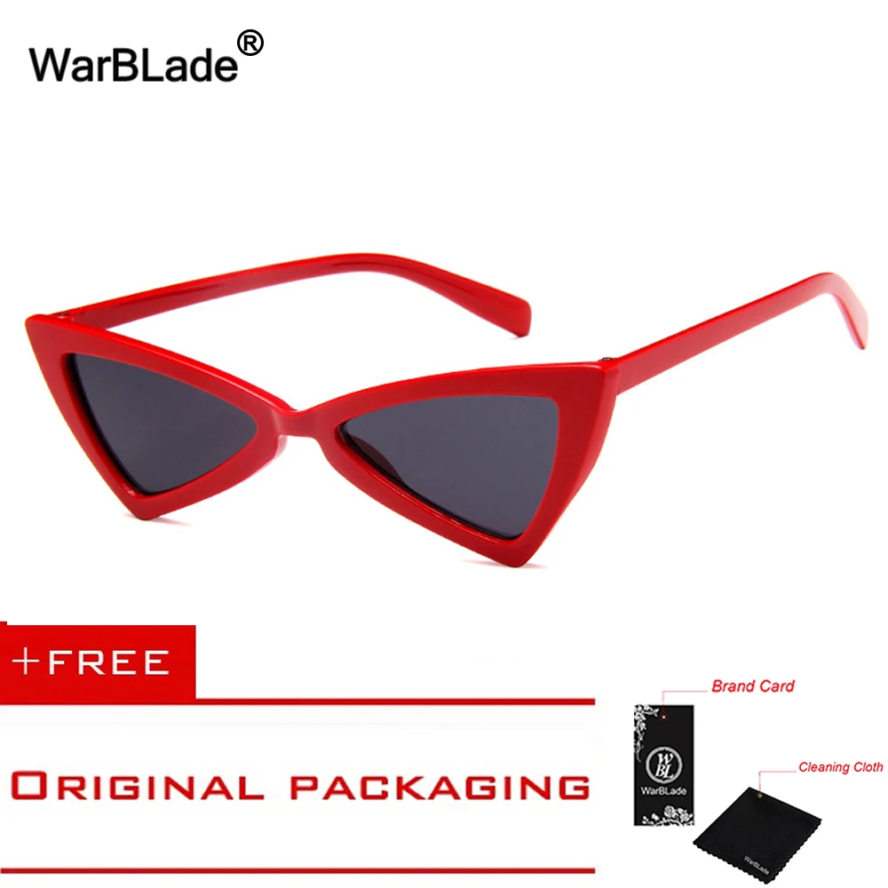 Vintage Women Sunglasses Triangle Black Ladies Sunglass Retro Red Color ...