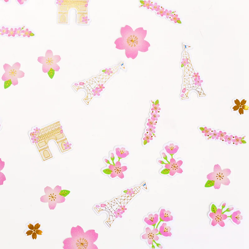Cherry Blossom Girl Series Iron Tower Bullet Journal Decorative ...