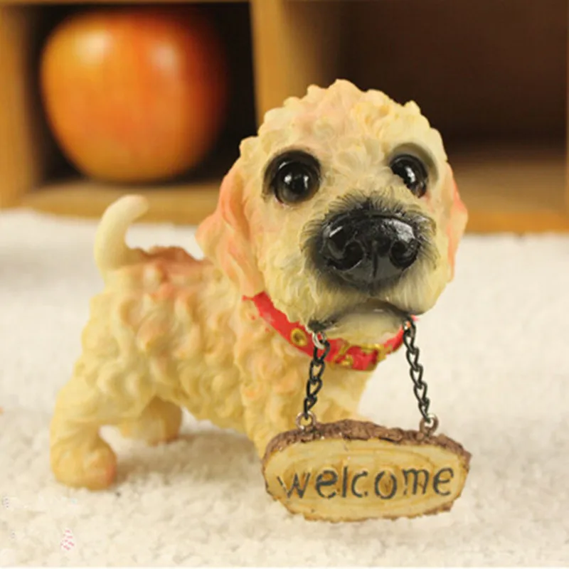 Perro artificial figura, perrito poodle bienvenidos coche que labra la ...
