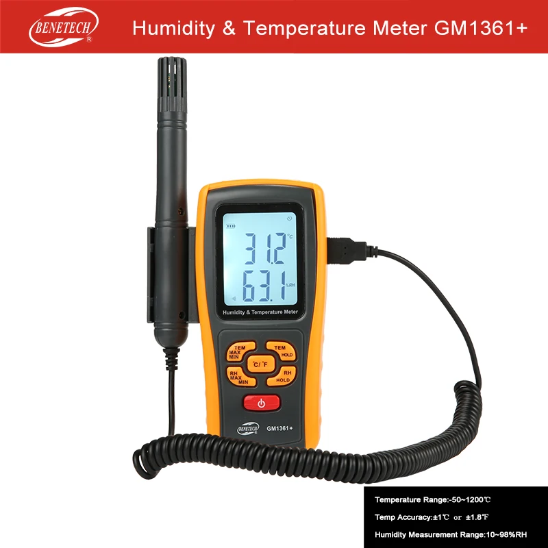 BENETECH Digital LCD display thermo hygrometer GM1361+ 2.5 Inch ...