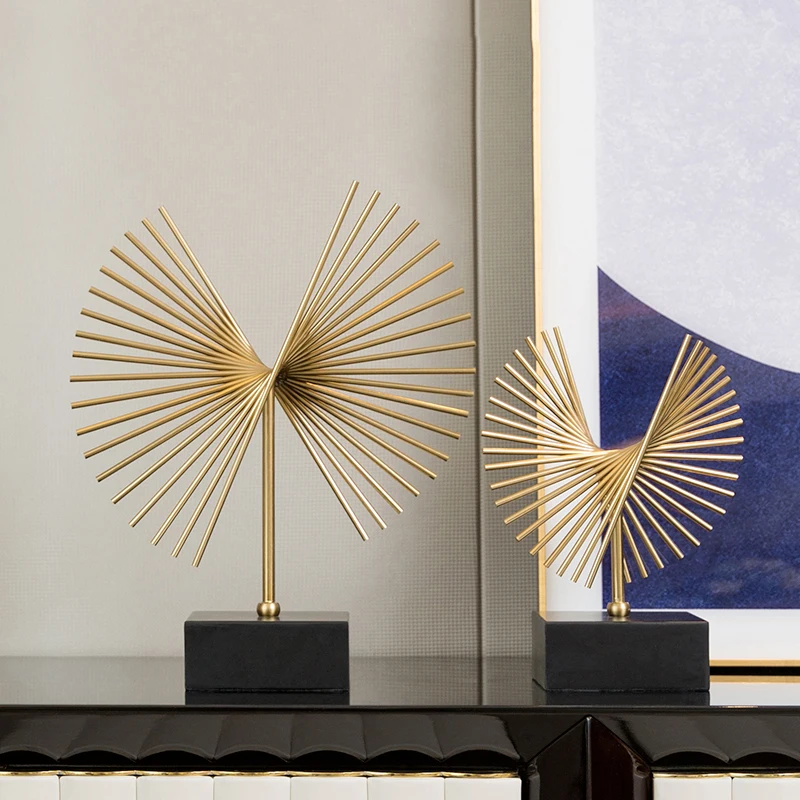 Modern Creative Gold Metal Tube Statue Home Decor Crafts Room ...