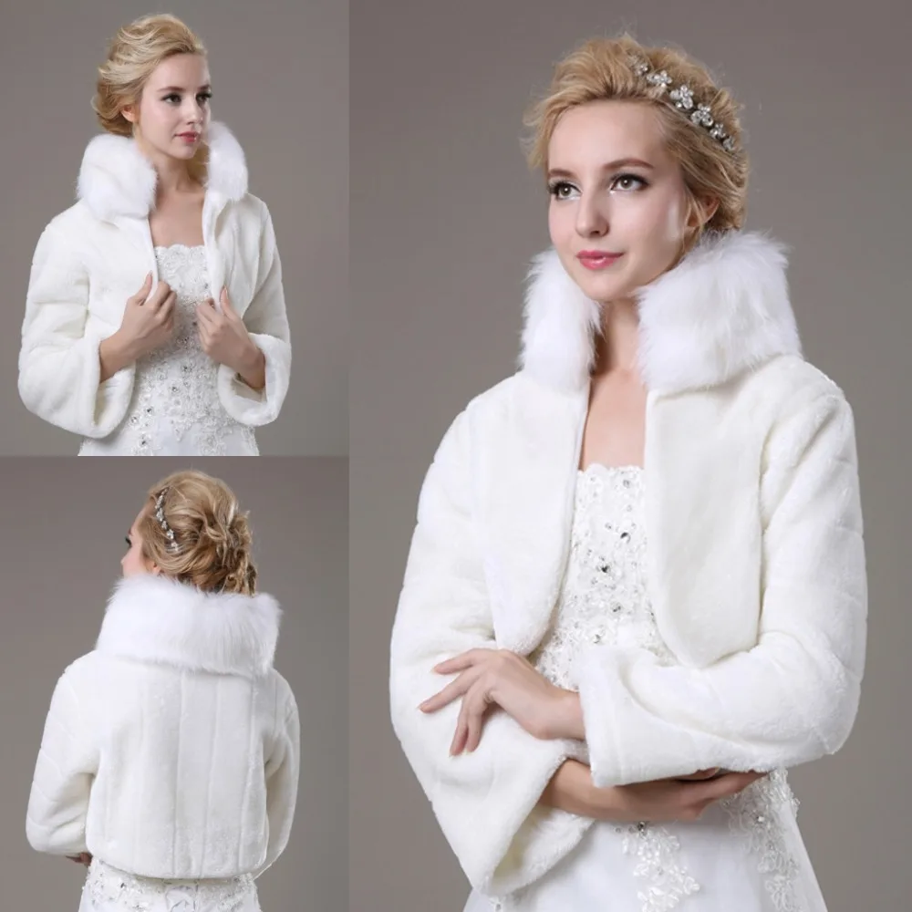 2015 High Quality Party Jacket For Women Stand Collar Faux Fur Wrap ...