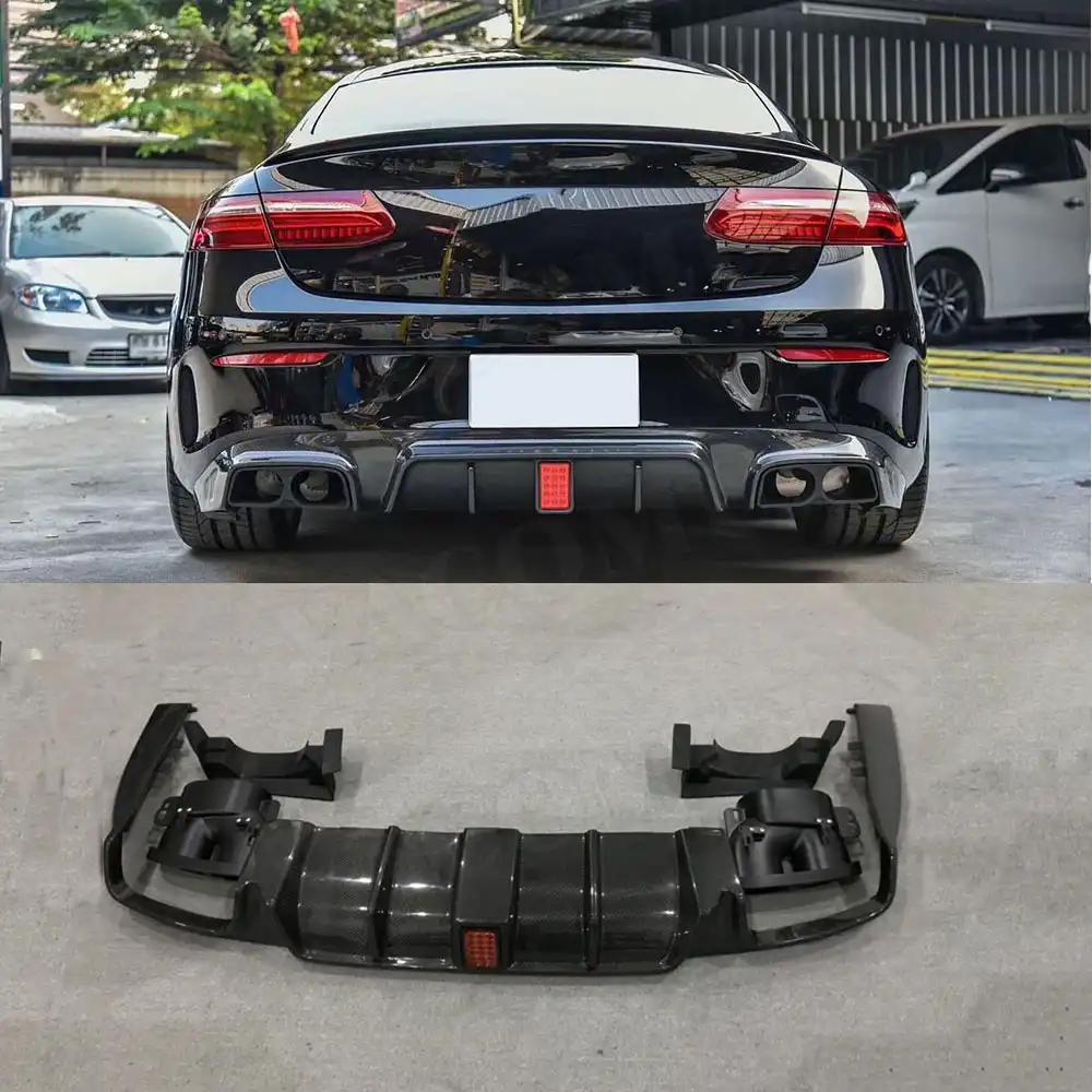 Carbon Fiber Rear Bumper Lip Diffuser Splitters for Mercedes Benz C ...