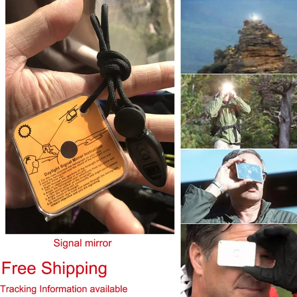 TOMOUNT Outdoor Survival Mirror Practical Emergency Kit Signal mirror ...
