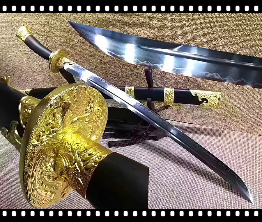 Hoja de acero de alta calidad T10, espada ancha china "QING Bao", Sabre ...