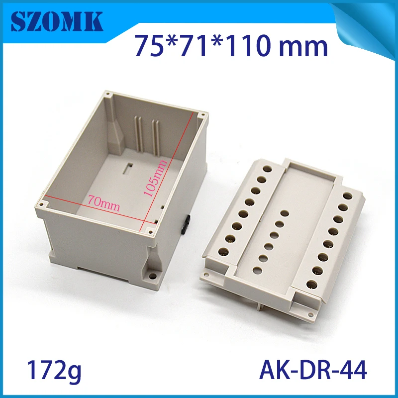10 Pcs, 110*75*71mm Plastic Electrical Din Rail Plc Junction Box Szomk ...