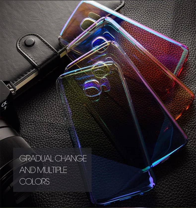 Phone Case Luxury Aurora Gradient Color Transparent PC Shell For ...