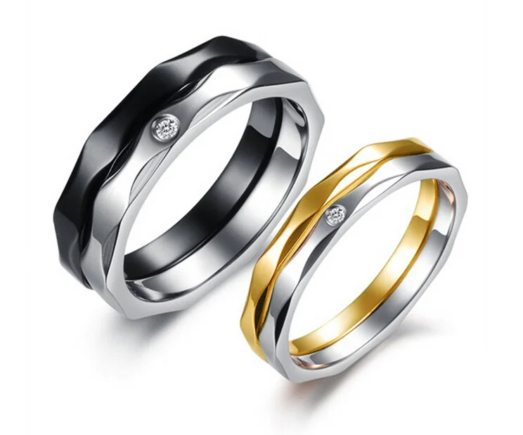 High quality mens ring new men rings black gold stainless steel for men ...