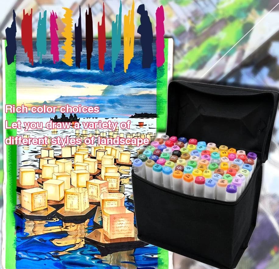 Touchnew Sketch Marker Animation Art Marker 30 Color Set drawing liners ...