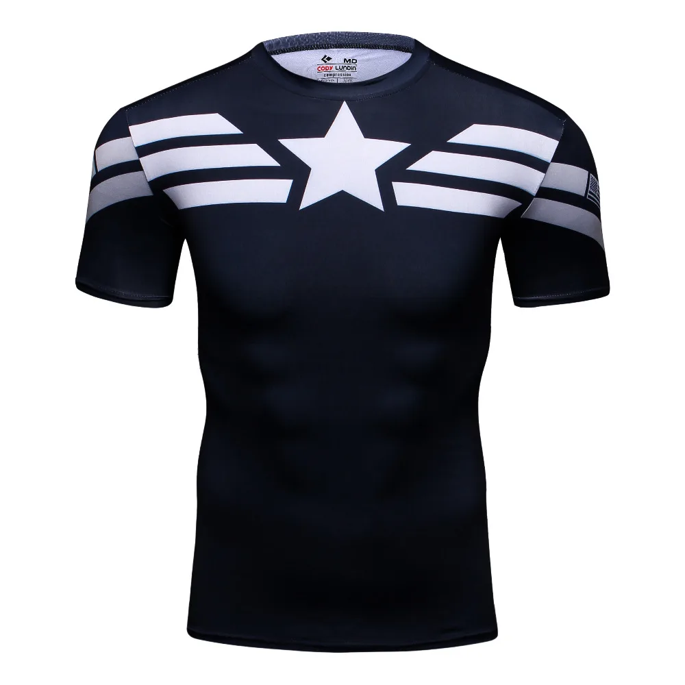 Top Quality Compression T Shirts Superman Batman Spider Man Captain