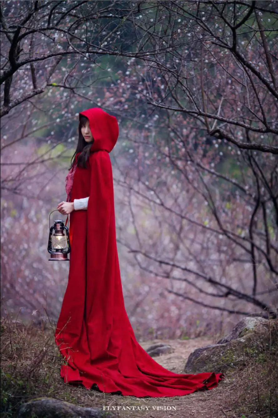 2015 High Quality Little Red Riding Hood Cosplay Long Trailing Red ...